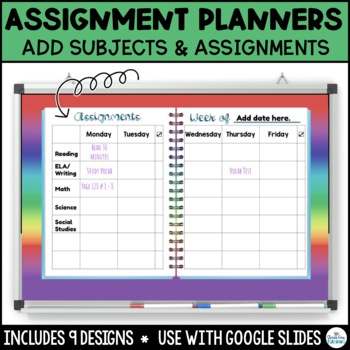 Assignment Planner Pages for use with Google Slides – Stress-Free Teaching