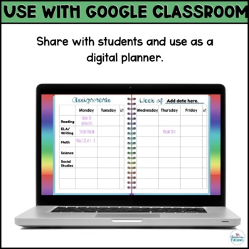 Assignment Planner Pages for use with Google Slides – Stress-Free Teaching