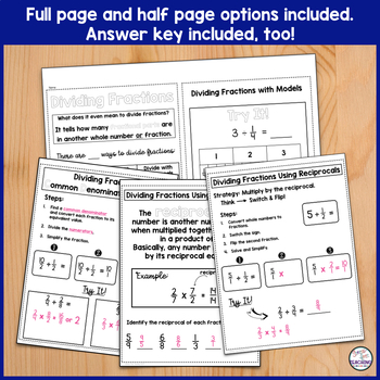 Dividing Fractions Sketch Notes - Stress-Free Teaching