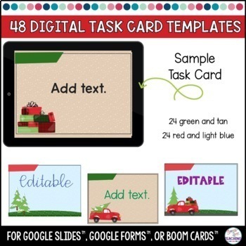 Digital Task Card Templates | Holiday Themed - Stress-Free Teaching