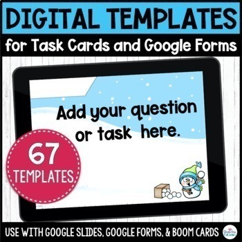 Digital Task Card Templates | Winter Themed - Stress-Free Teaching