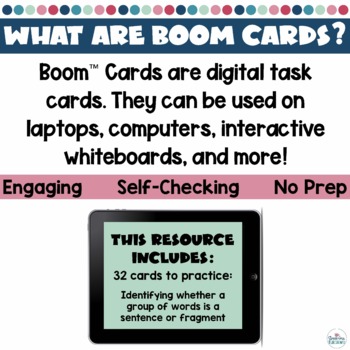 Sentence or Fragment | Boom Cards - Stress-Free Teaching